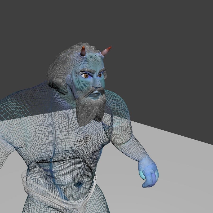 Blue orc 3D model rigged | CGTrader