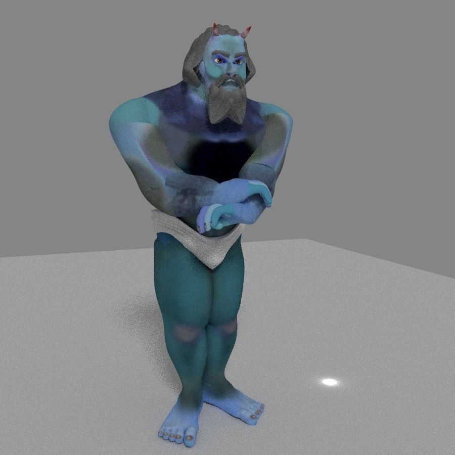 Blue orc 3D model rigged | CGTrader