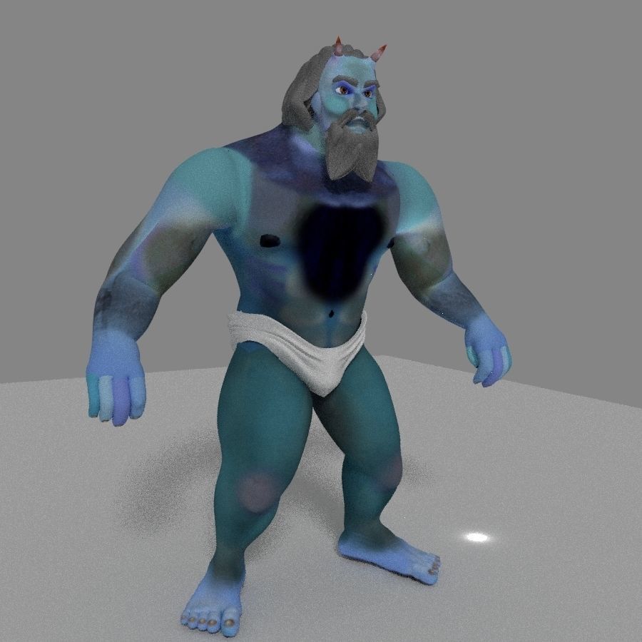 Blue orc 3D model rigged | CGTrader