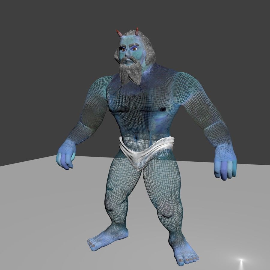 Blue orc 3D model rigged | CGTrader