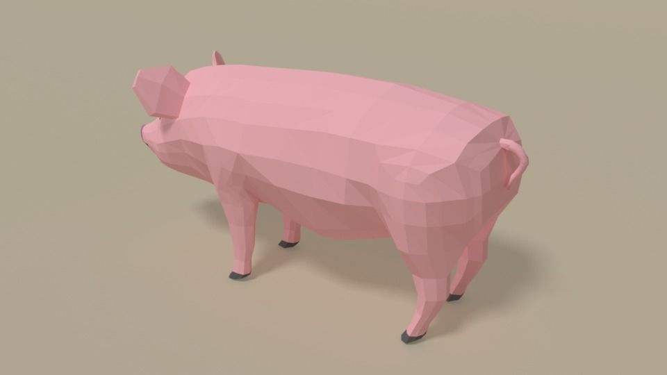 3D model Low Poly Cartoon Pig VR / AR / low-poly | CGTrader