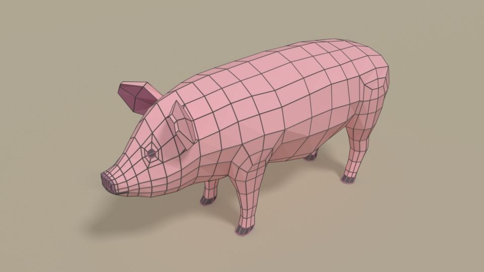 3D model Low Poly Cartoon Pig VR / AR / low-poly | CGTrader
