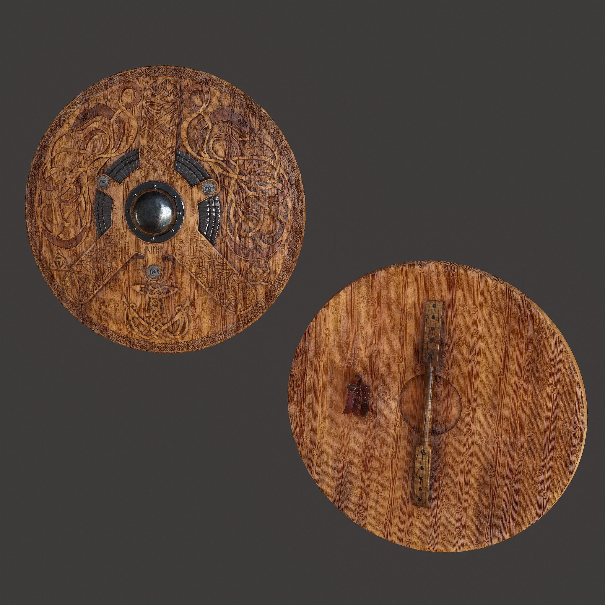 3D model Serpent Viking Shield VR / AR / low-poly | CGTrader