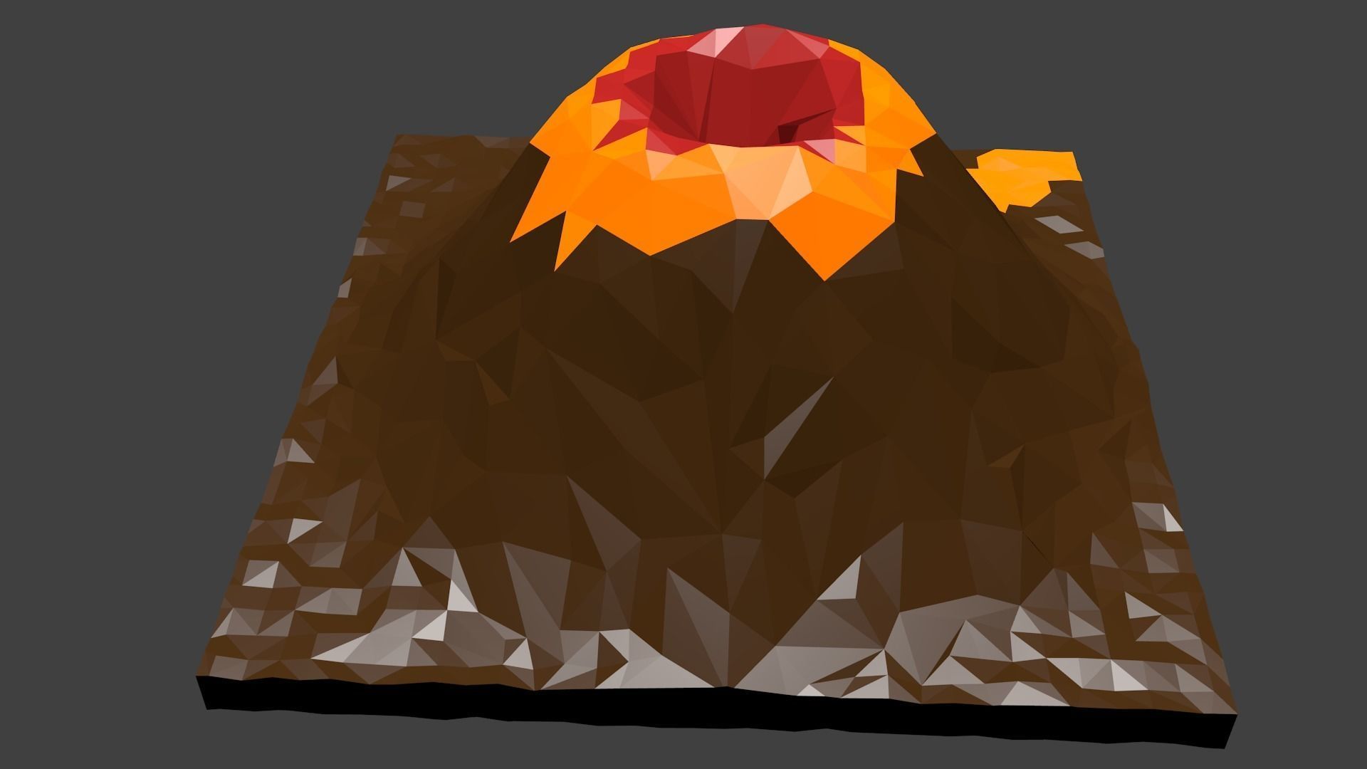 Low Poly Volcano in polygons 3D model | CGTrader