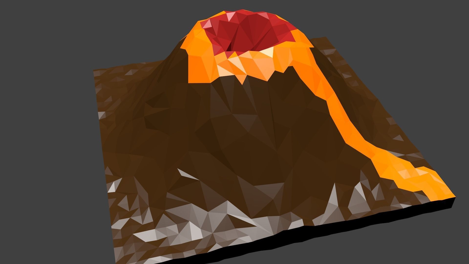 Low Poly Volcano in polygons 3D model | CGTrader
