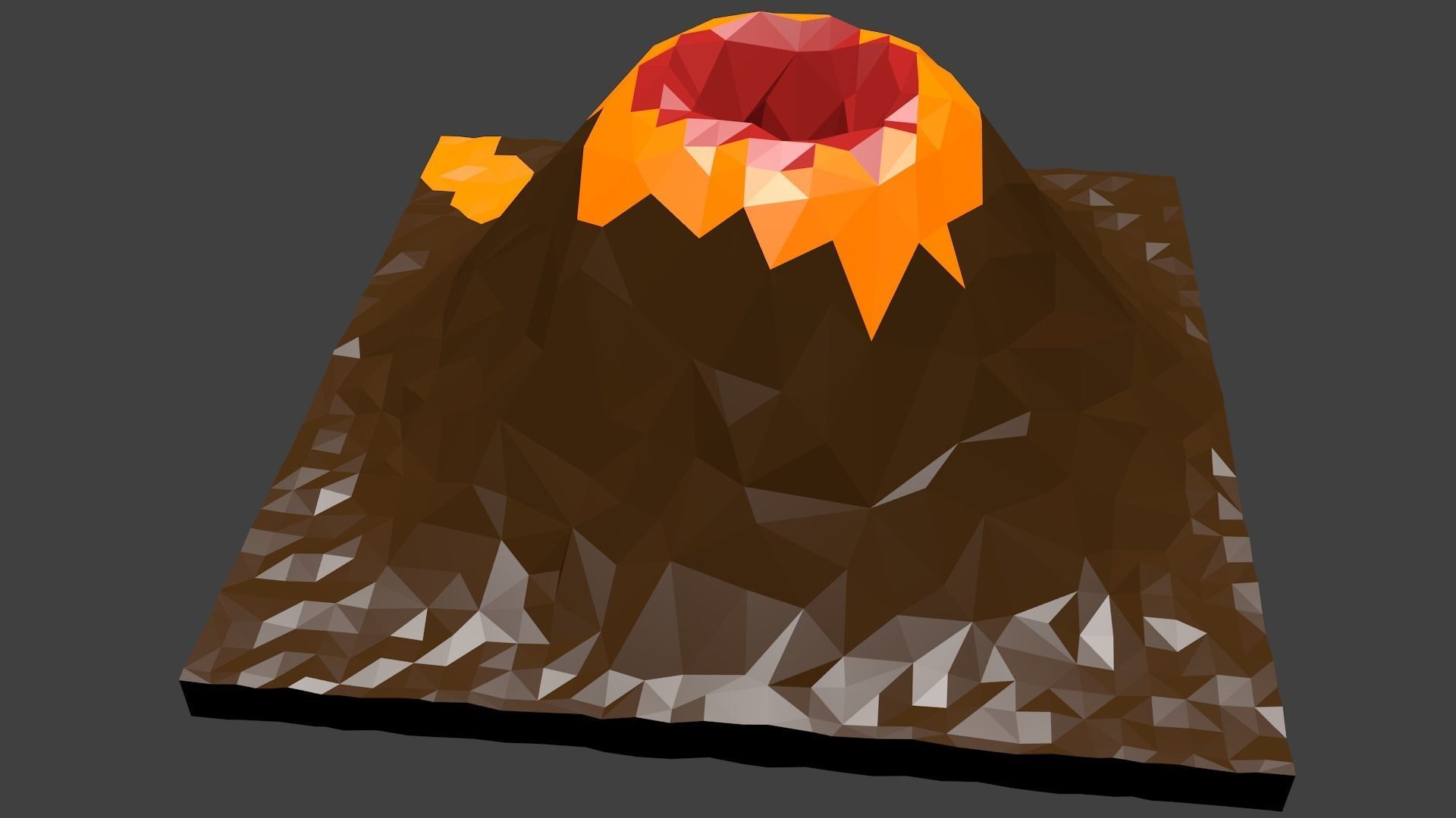 Low Poly Volcano in polygons 3D model | CGTrader