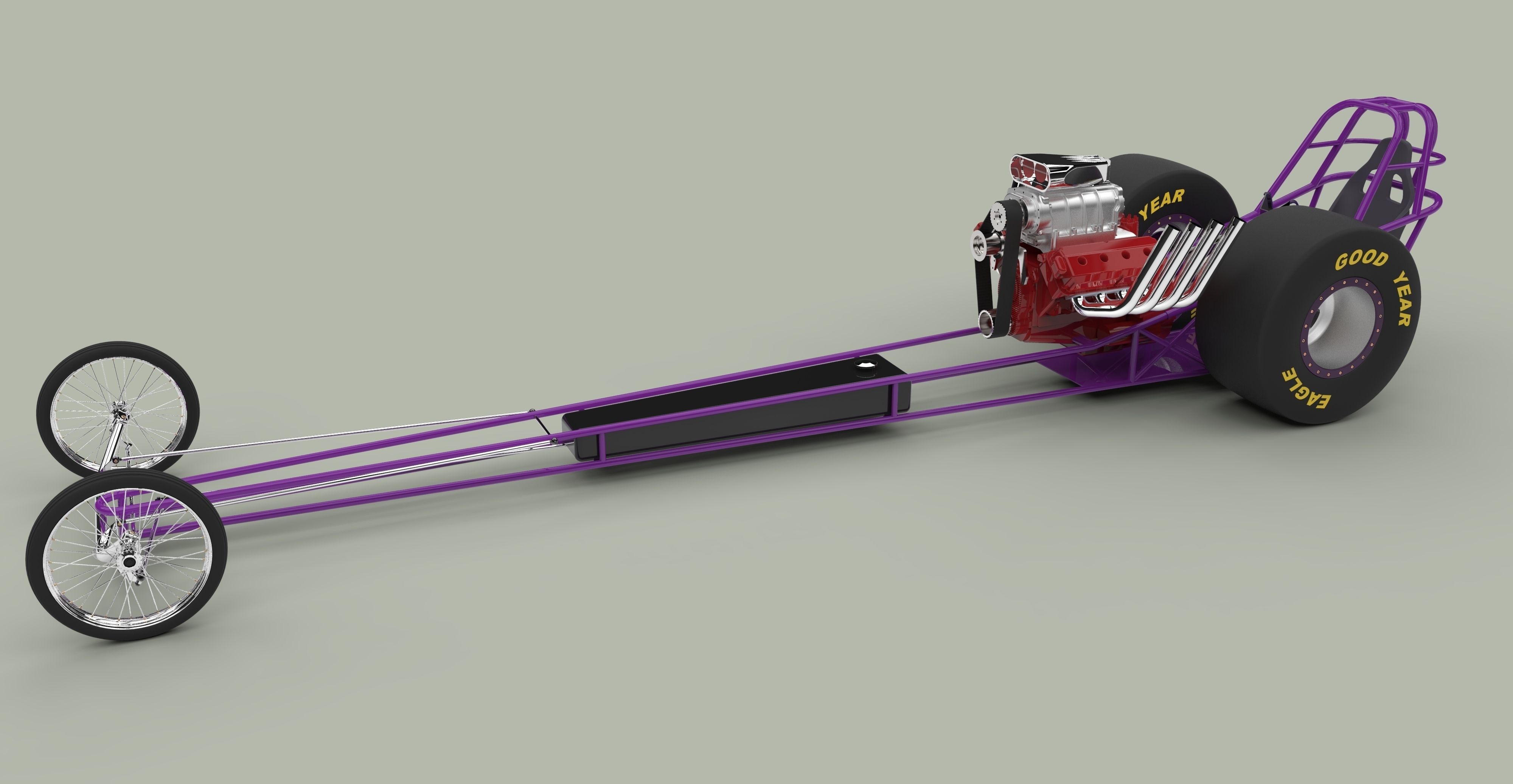 Front engine dragster 3D model | CGTrader