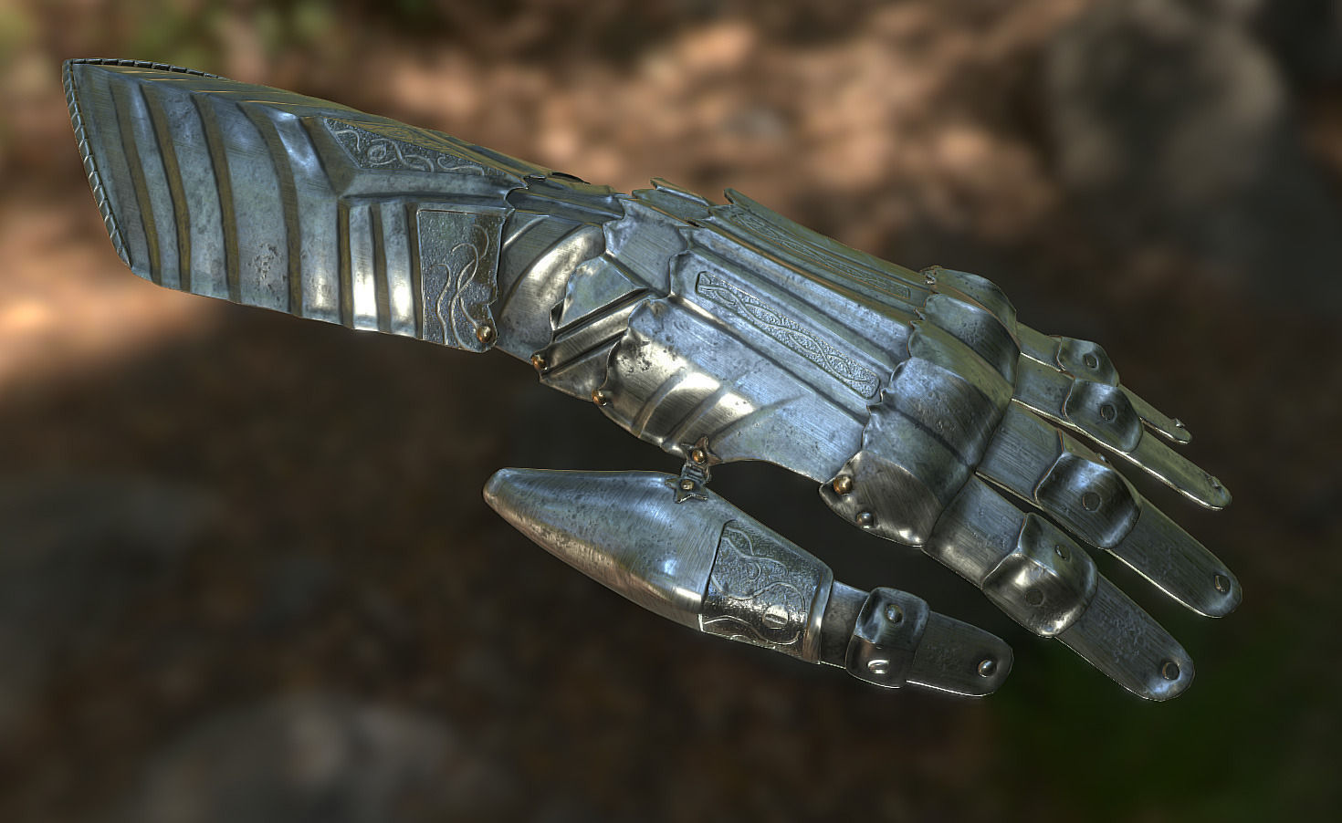 3D model Ornamented Gauntlet VR / AR / low-poly | CGTrader