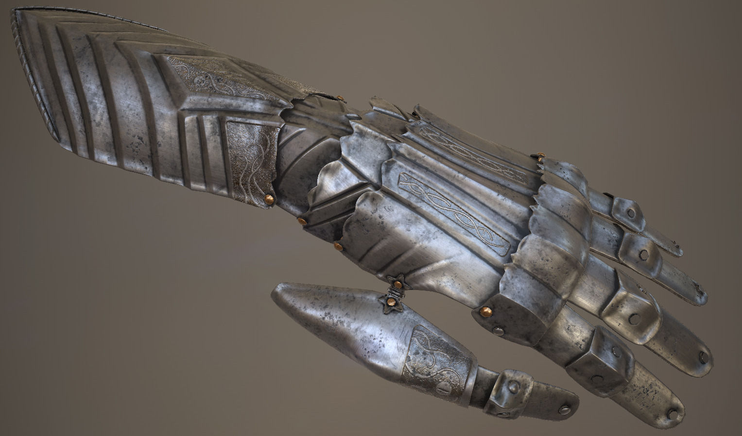 3D model Ornamented Gauntlet VR / AR / low-poly | CGTrader