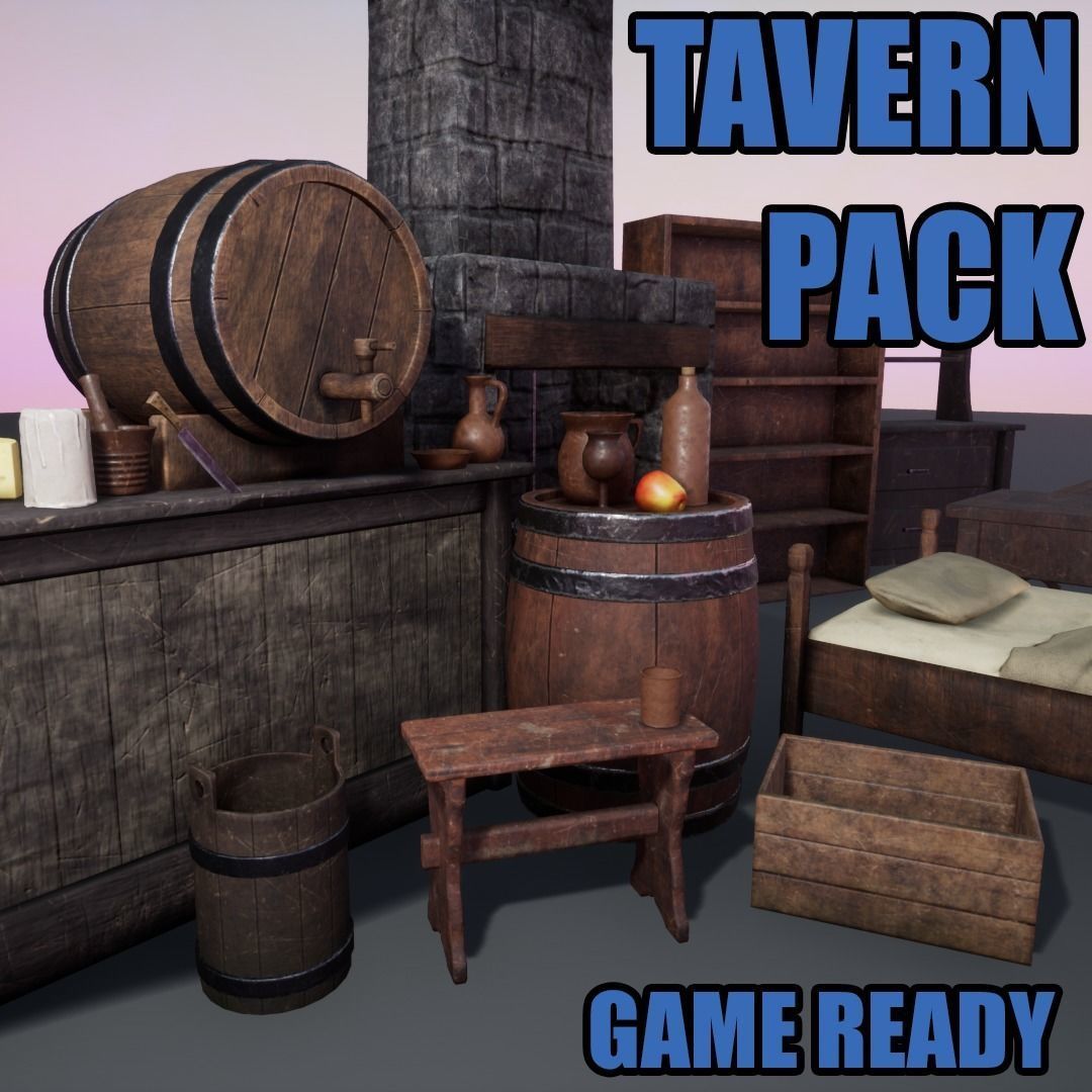 3D model Tavern Pack VR / AR / low-poly | CGTrader