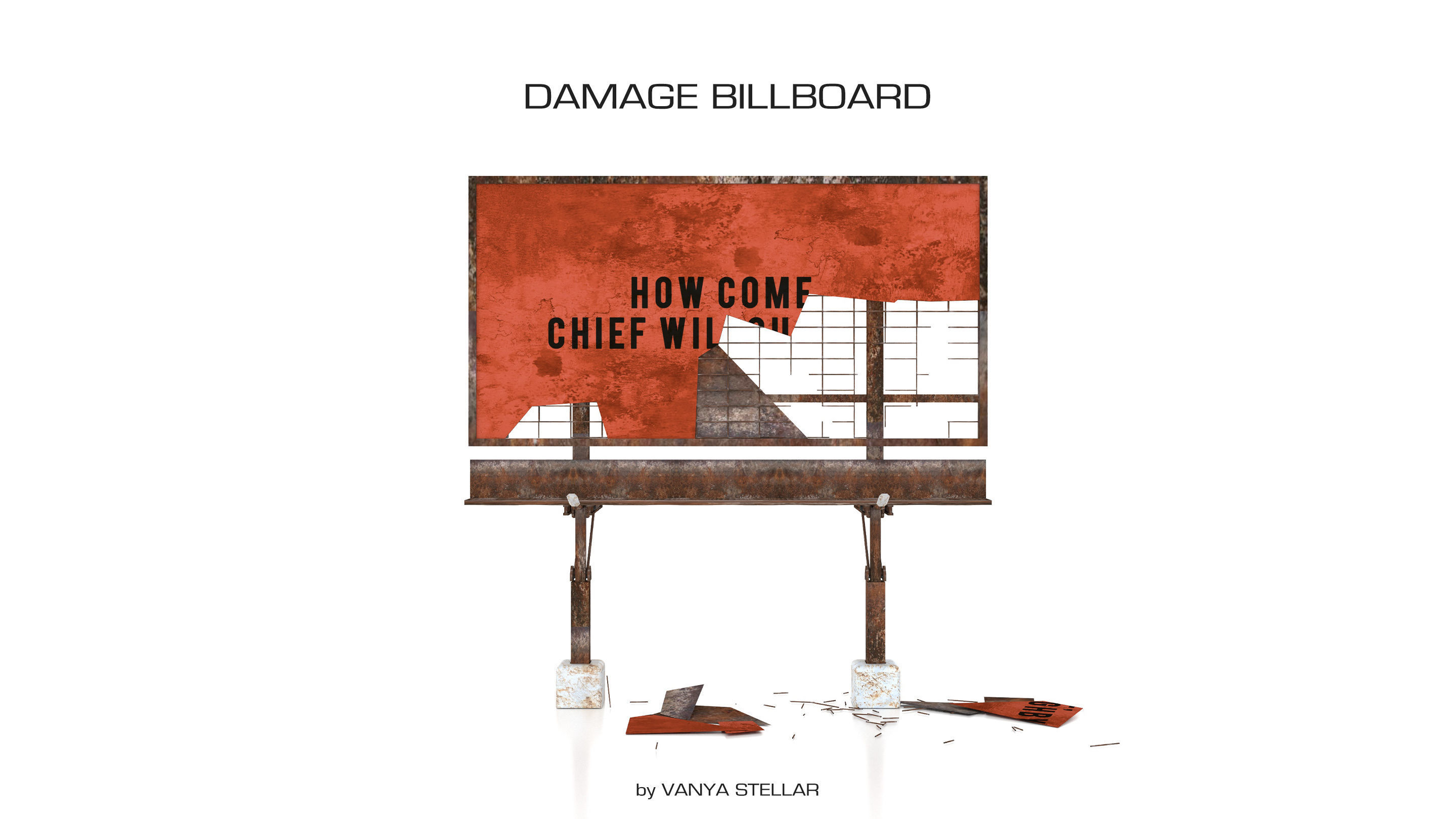 Damage Billboard 2P 3D model | CGTrader