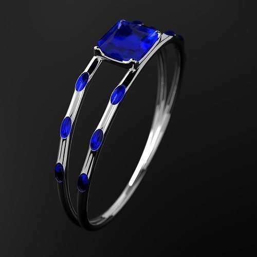 elegant blue diamond ring 3D model | CGTrader