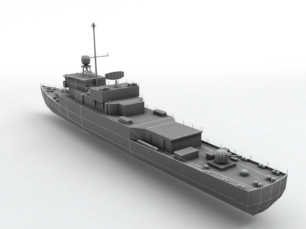 3D model Meko 140 Corvette Military Frigate Ship VR / AR / low-poly ...