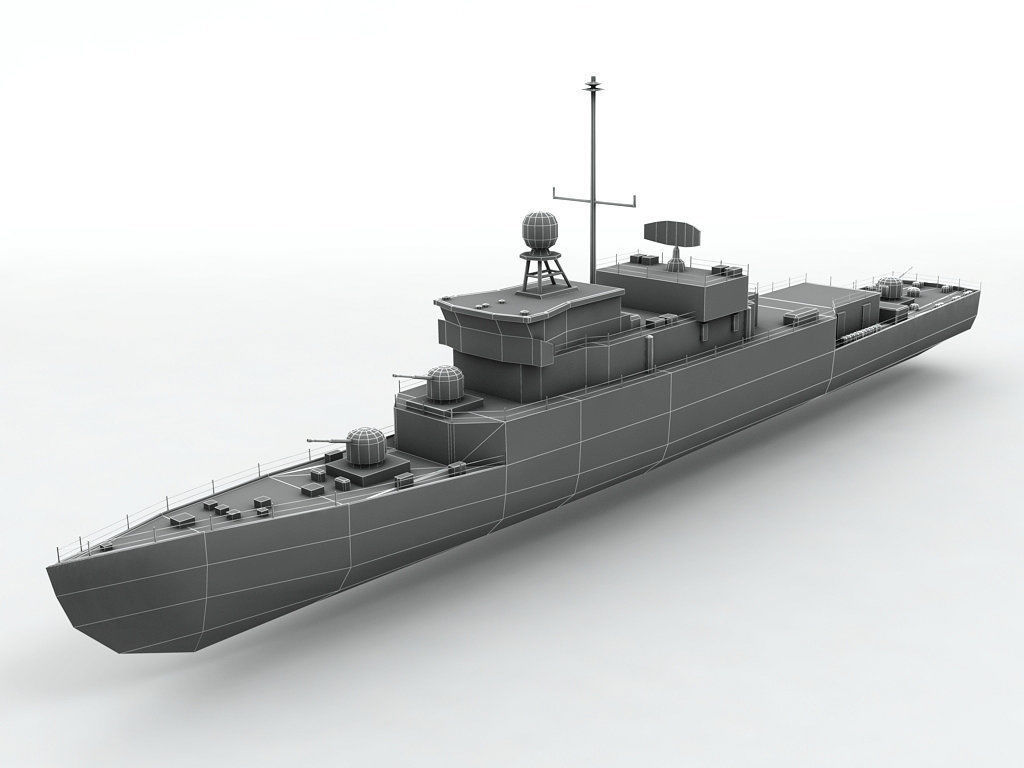 3D model Meko 140 Corvette Military Frigate Ship VR / AR / low-poly ...