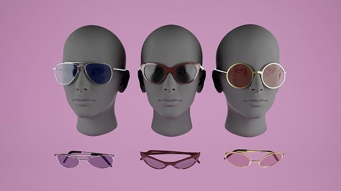 3D model Low poly Glasses Pack VR / AR / low-poly | CGTrader