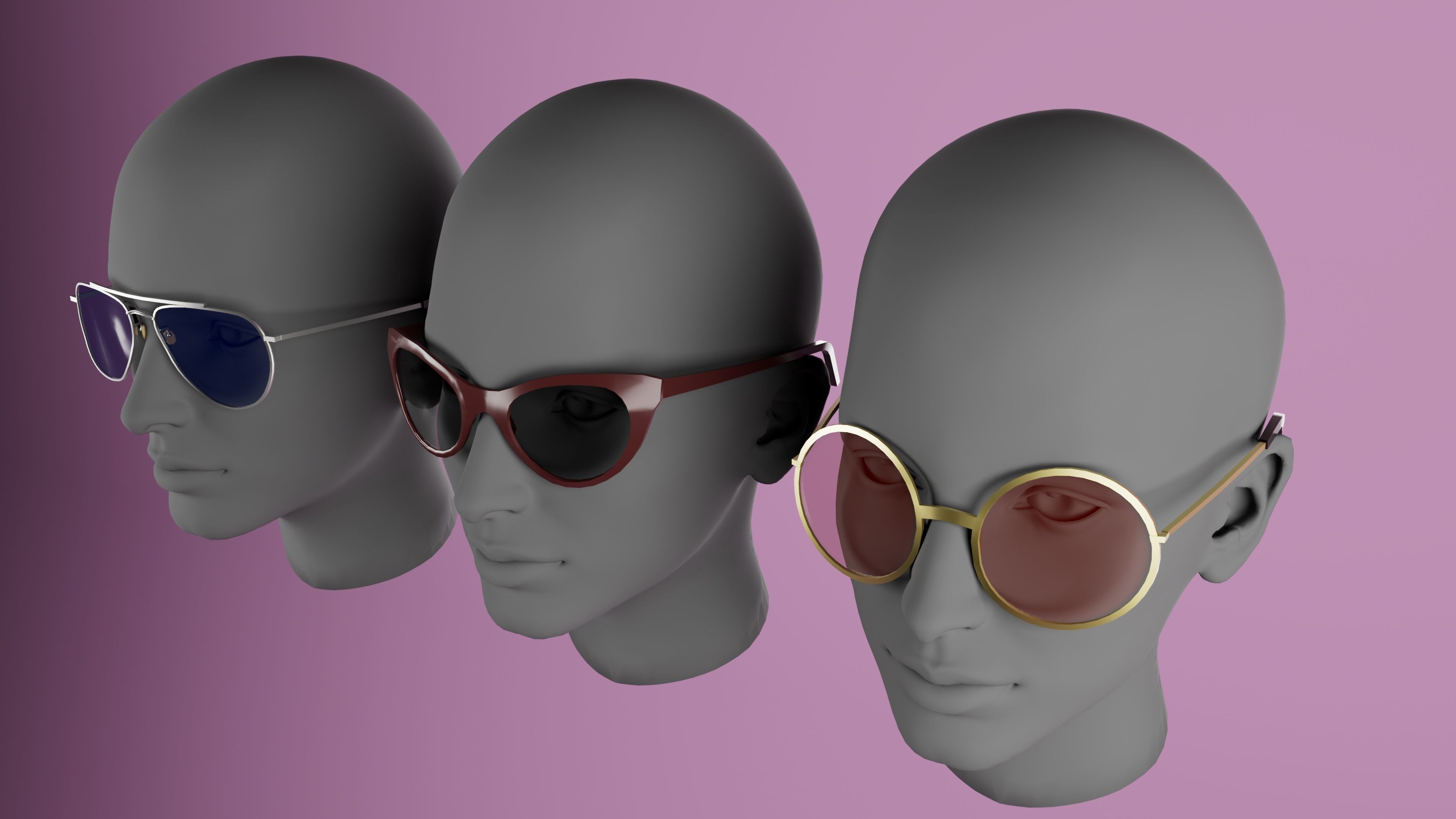 3D model Low poly Glasses Pack VR / AR / low-poly | CGTrader
