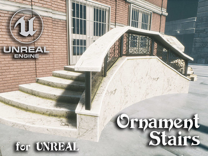 3D model Ornament stairs for UNREAL VR / AR / low-poly | CGTrader