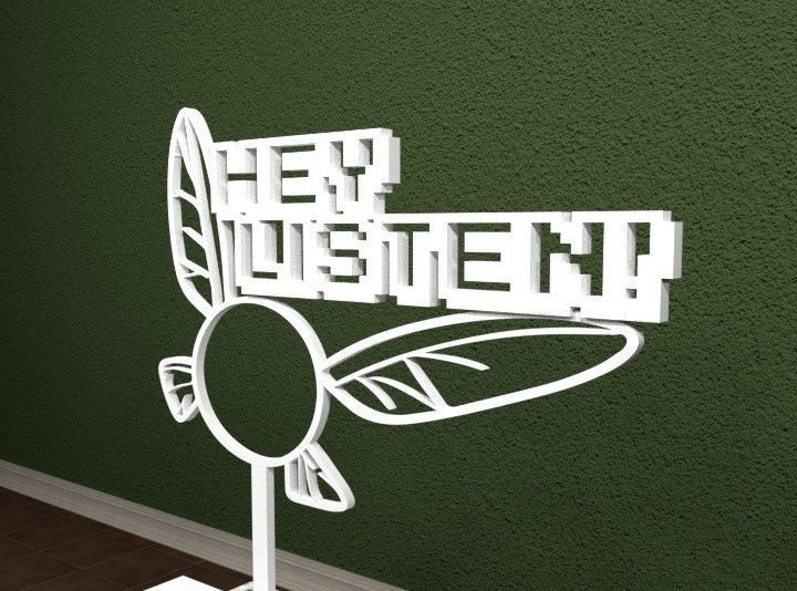 Legend Of Zelda - Ocarina Of Time - Navi HEY LISTEN Sign 3D model 3D ...