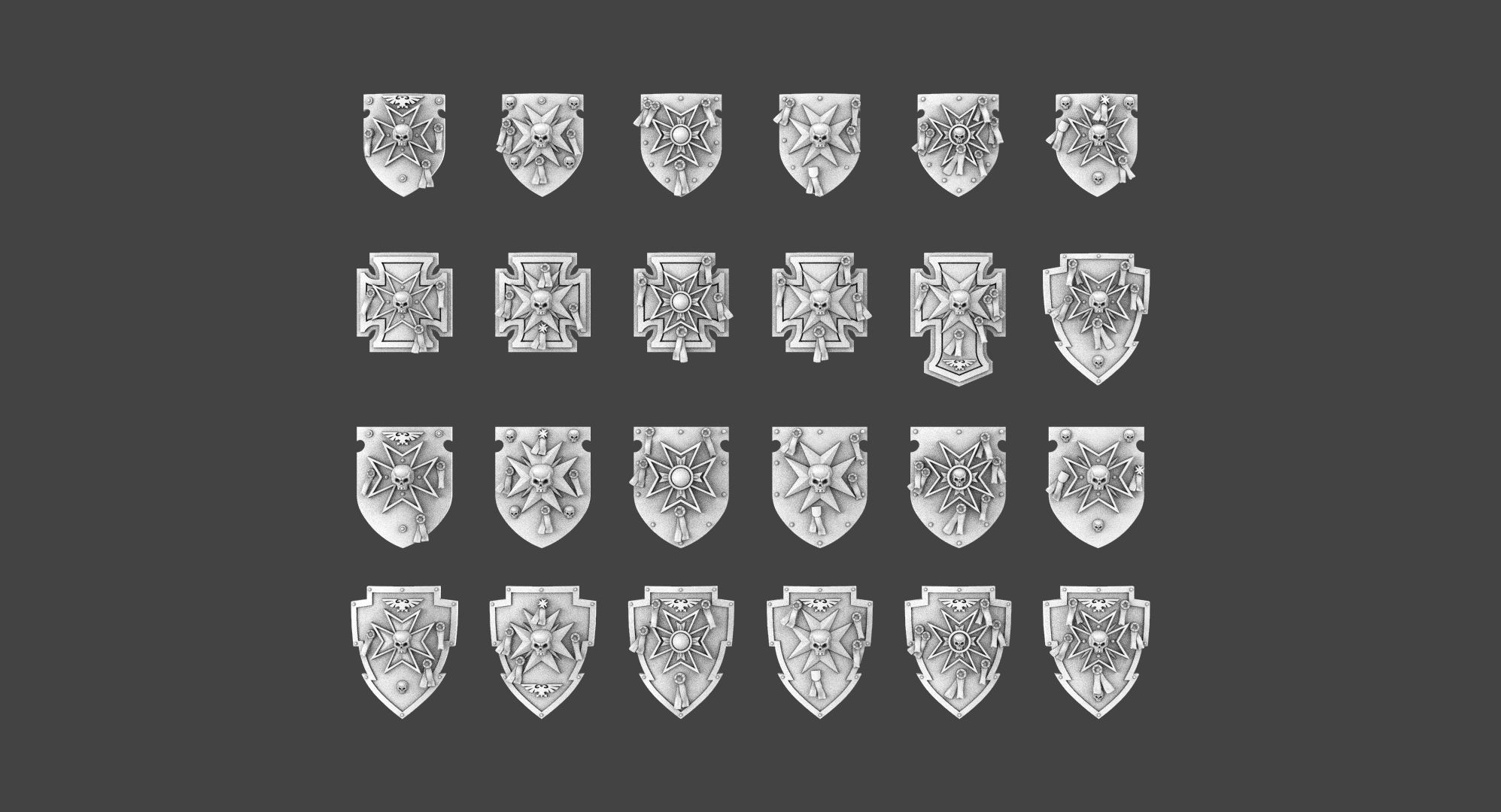 Templar Power Shields 3D model 3D printable | CGTrader