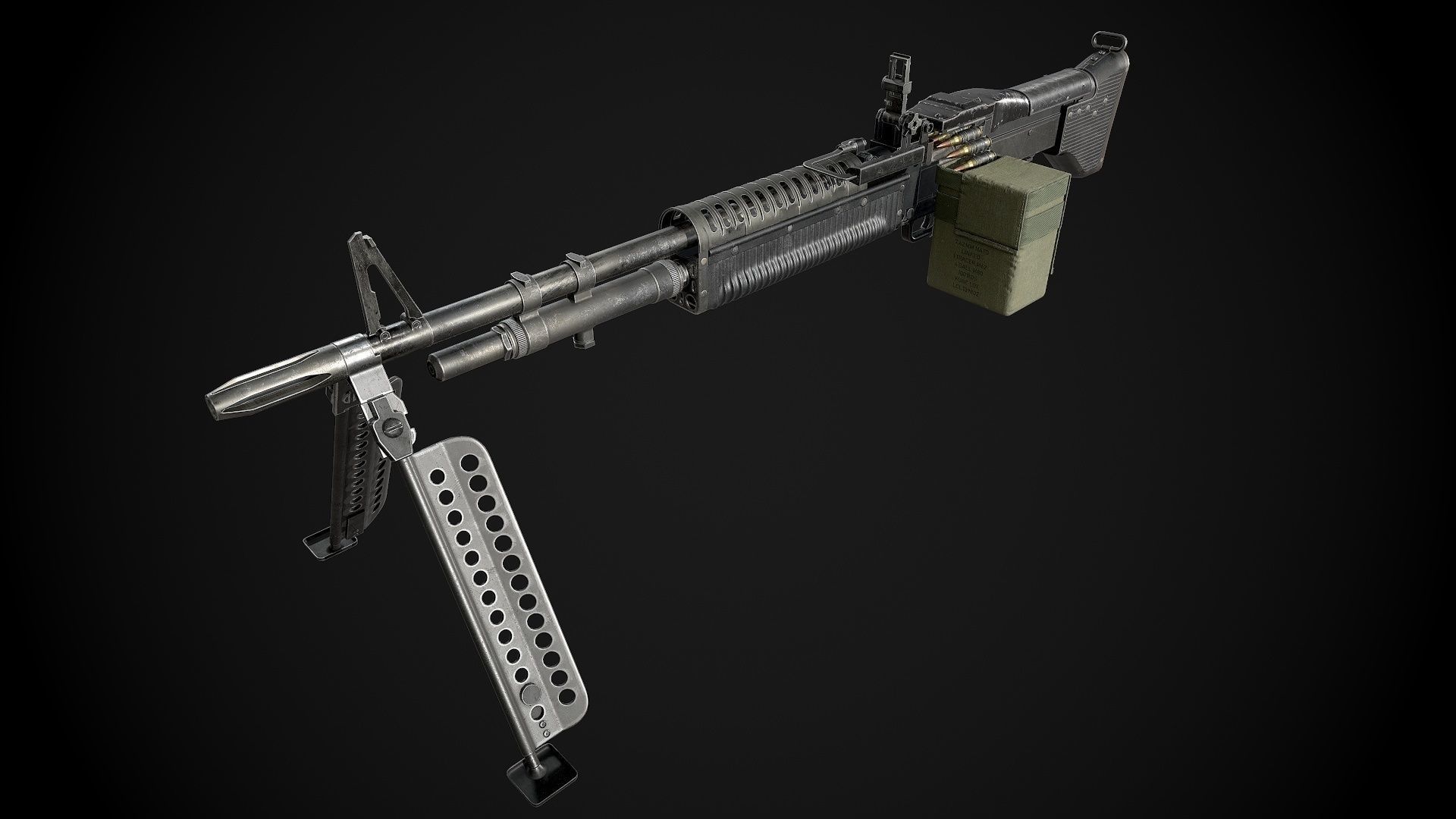 3D model M60 Light Machine Gun VR / AR / low-poly | CGTrader