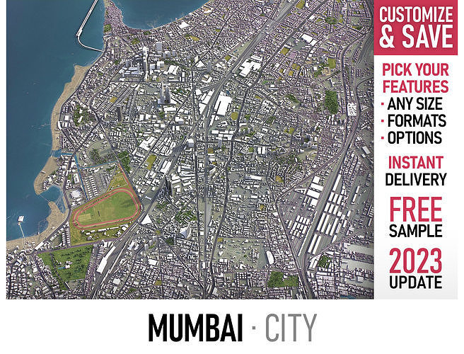 3D model Mumbai - 3D City Model VR / AR / low-poly | CGTrader