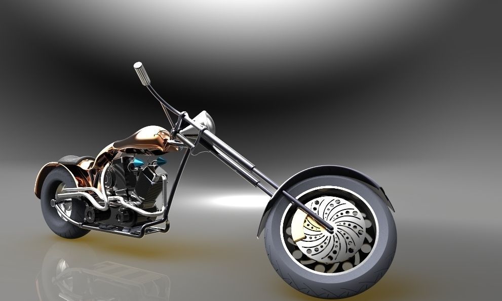Chopper motorcycle free 3D model | CGTrader