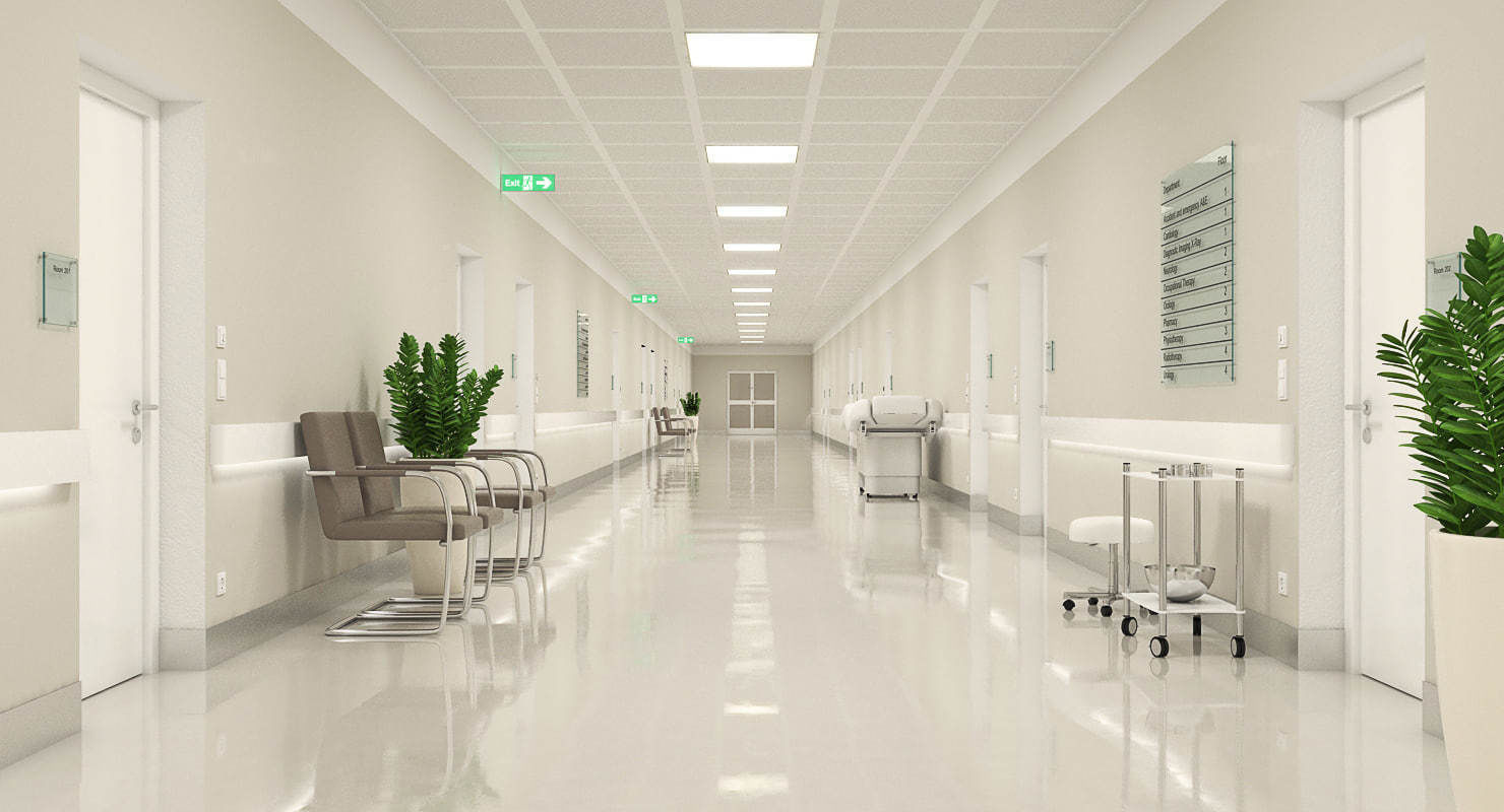 Hospital Hallway 3D model MAX OBJ MTL FBX