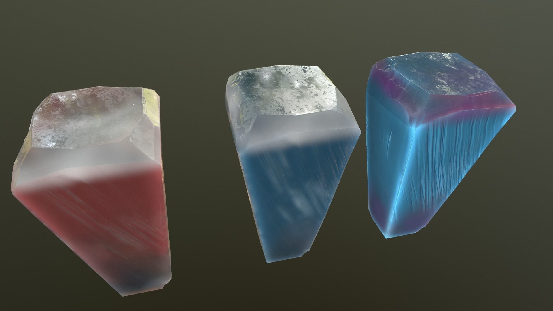 3D model 3 minerals sharp ice VR / AR / low-poly | CGTrader