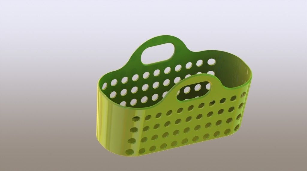 Basket three colorful plastic baskets with handles free 3D model | CGTrader