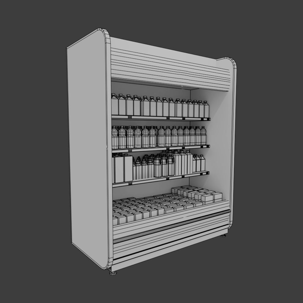 store refrigerator freezer fridge cold storage environment 3D model ...