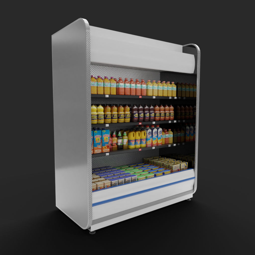 store refrigerator freezer fridge cold storage environment 3D model ...
