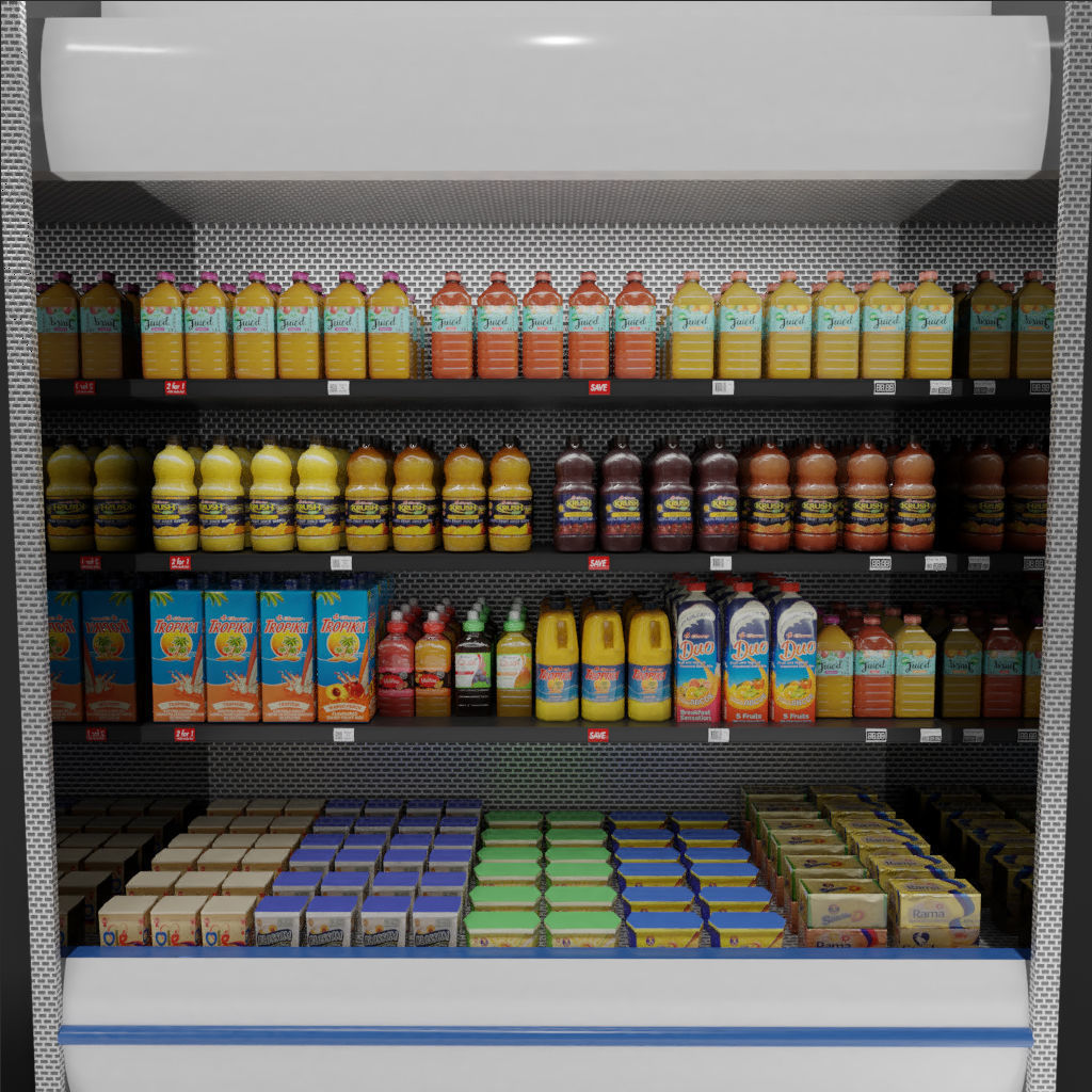 store refrigerator freezer fridge cold storage environment 3D model ...