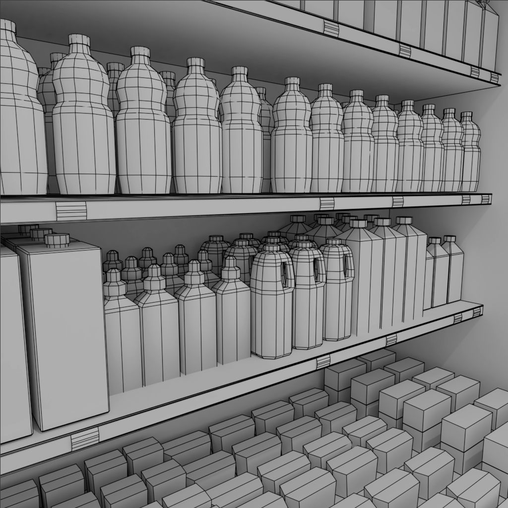 store refrigerator freezer fridge cold storage environment 3D model ...