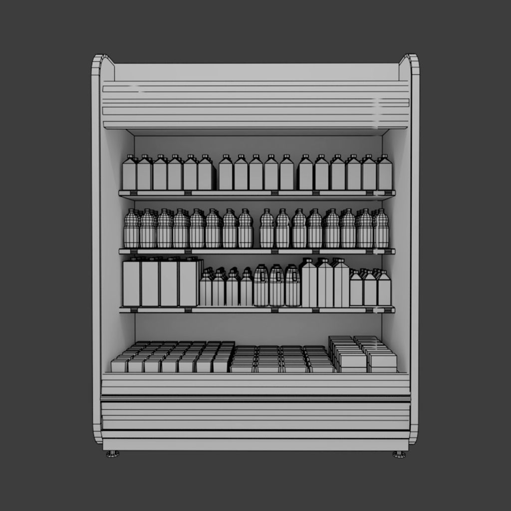 store refrigerator freezer fridge cold storage environment 3D model ...
