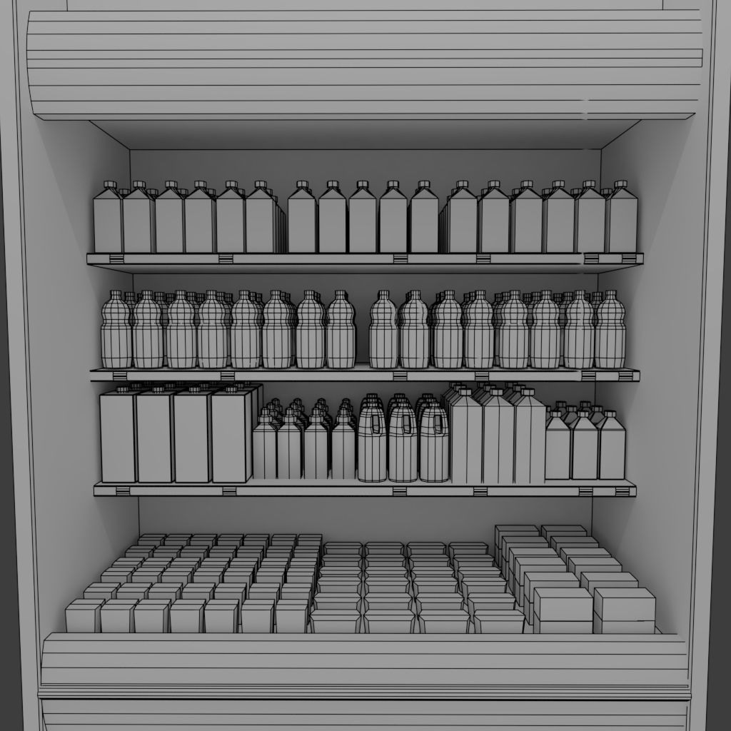 store refrigerator freezer fridge cold storage environment 3D model ...