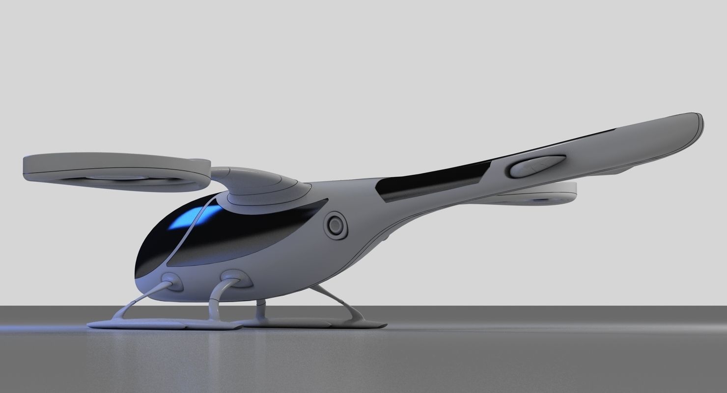 Futuristic Drone 1 3D model | CGTrader