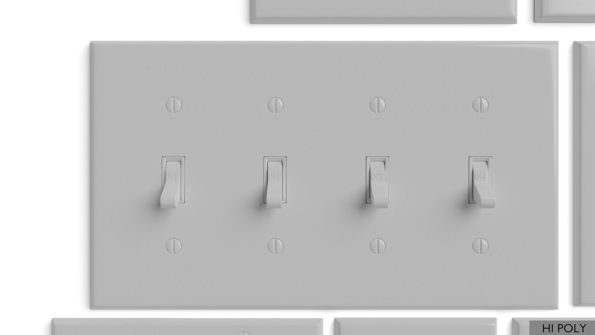 3D model Light switches and outlets High Poly AND Low Poly pack 1 VR ...