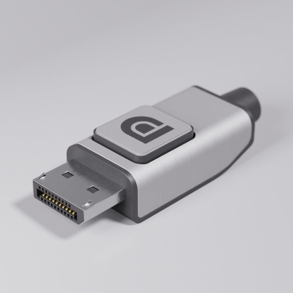 Male DisplayPort Connector 3D model | CGTrader