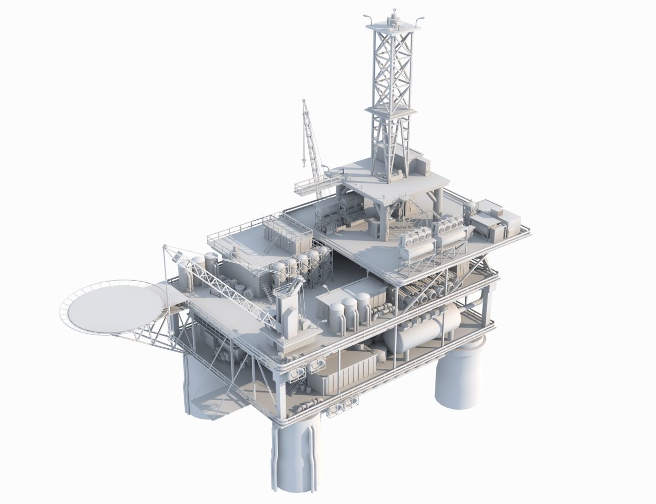 Oil rig - no textures 3D model | CGTrader