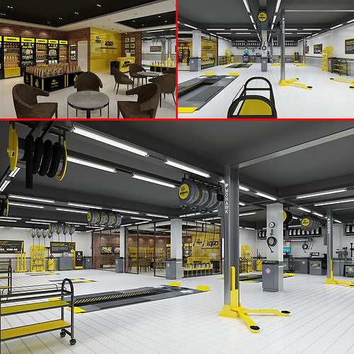 Car beauty repair shop 3D model | CGTrader