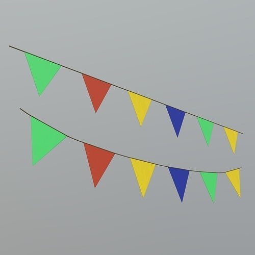3D model Pennant bunting flags VR / AR / low-poly | CGTrader