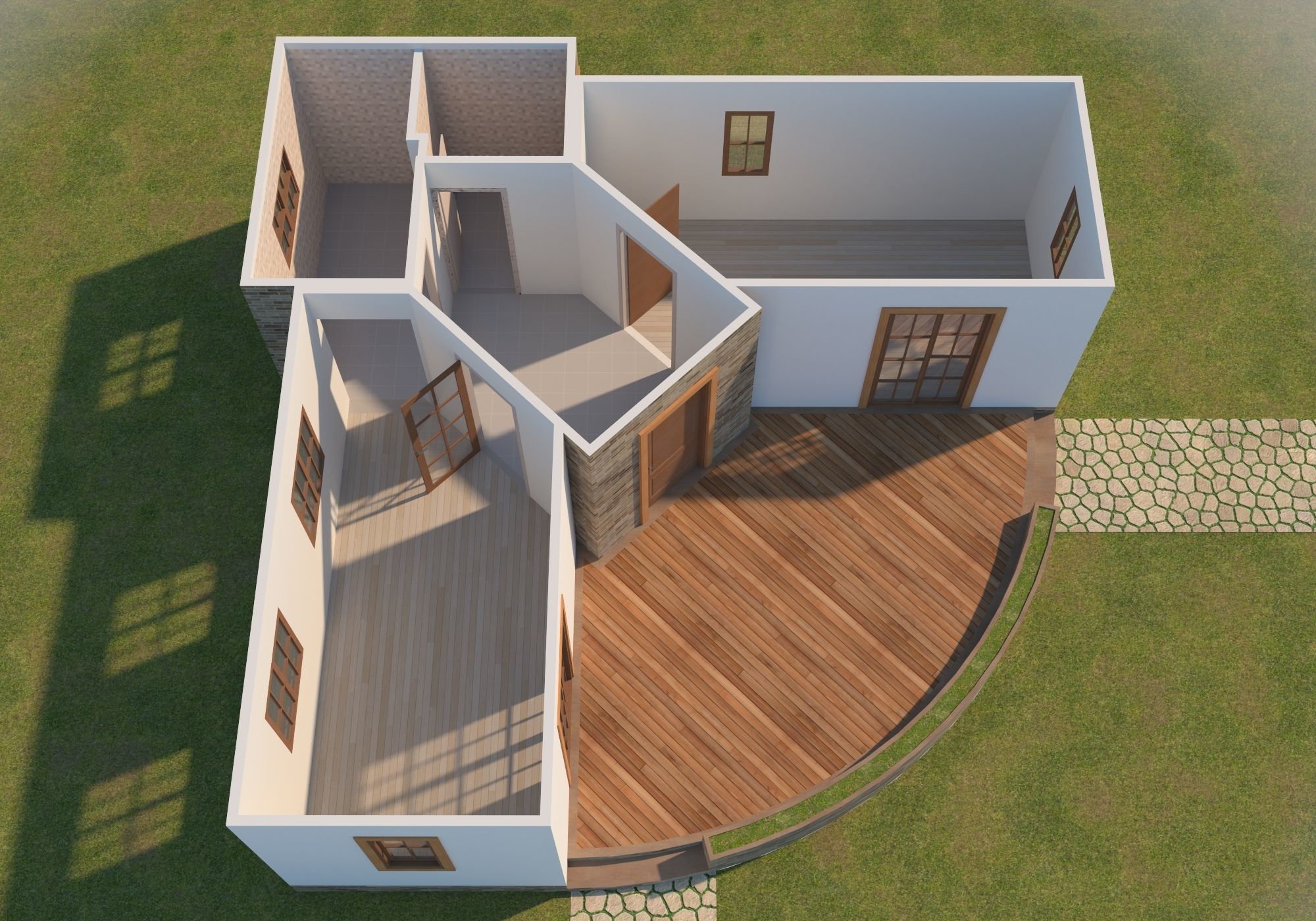 Prefabric House With Pergola 3D model | CGTrader