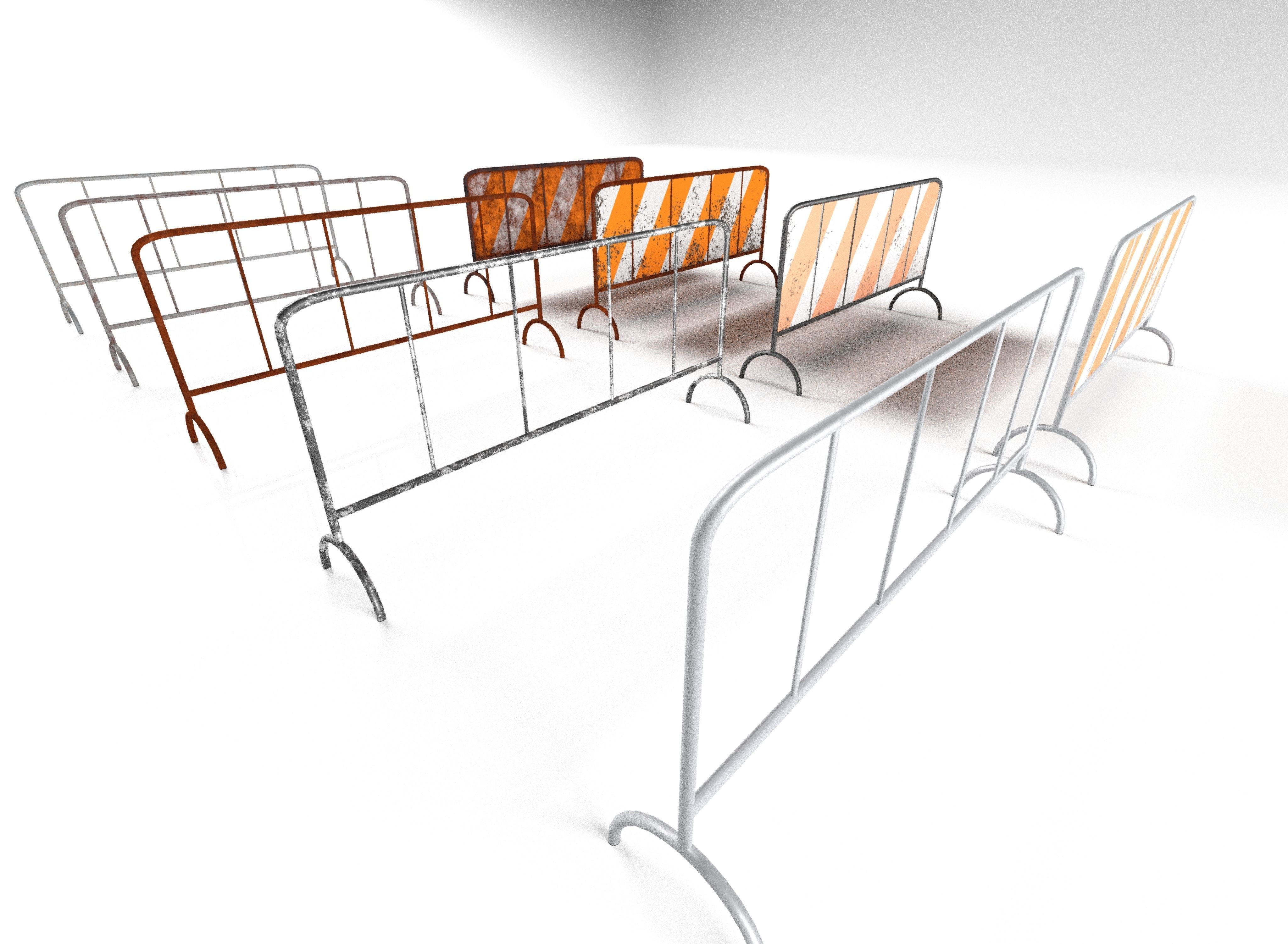 3D model roadblock set metal frame VR / AR / low-poly | CGTrader