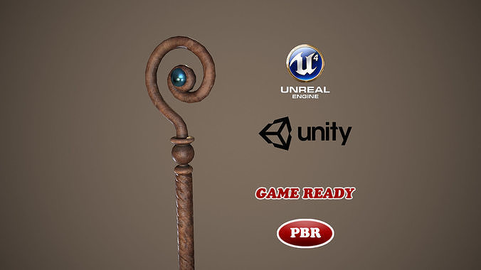 3D model Low Poly Medieval Staff VR / AR / low-poly | CGTrader