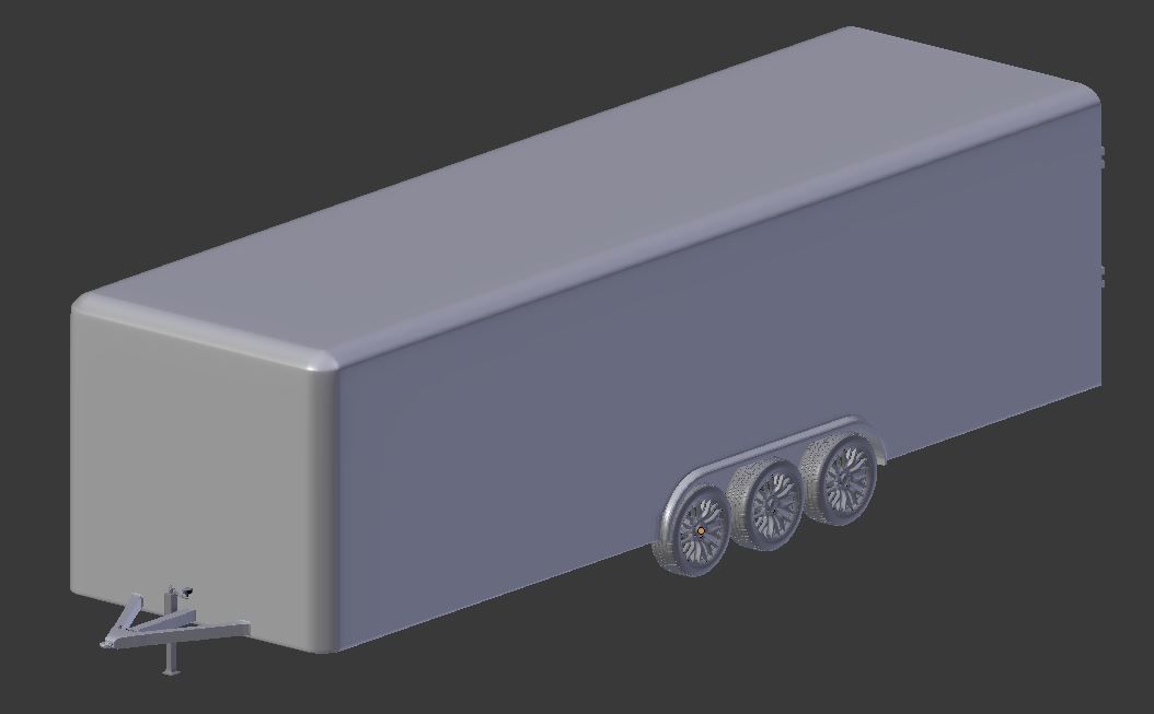 28 Foot Long Enclosed Car Trailer 3D model | CGTrader