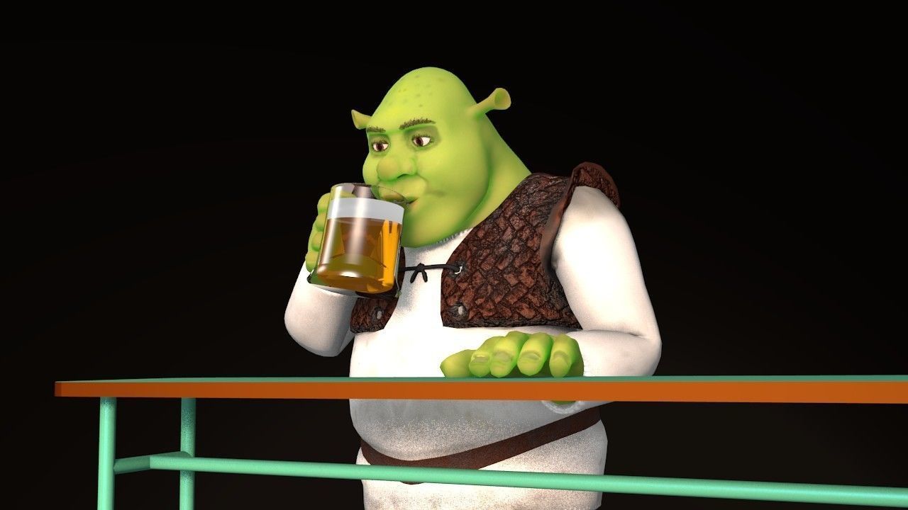 Rigged Shrek model with demo animation free 3D model animated rigged ...