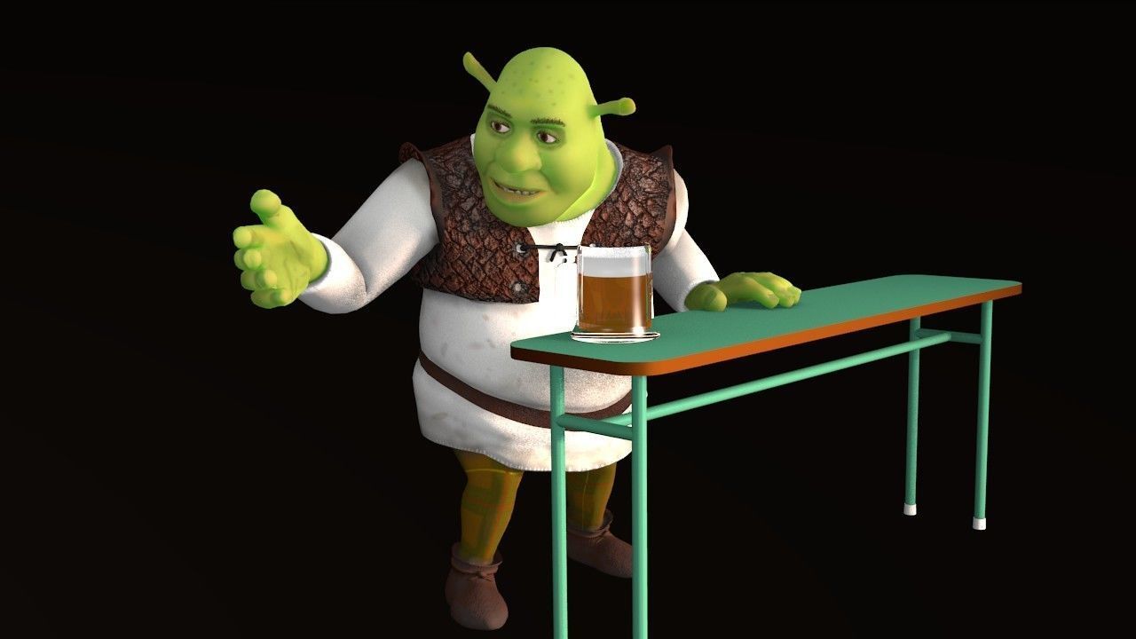 Rigged Shrek model with demo animation free 3D model animated rigged ...