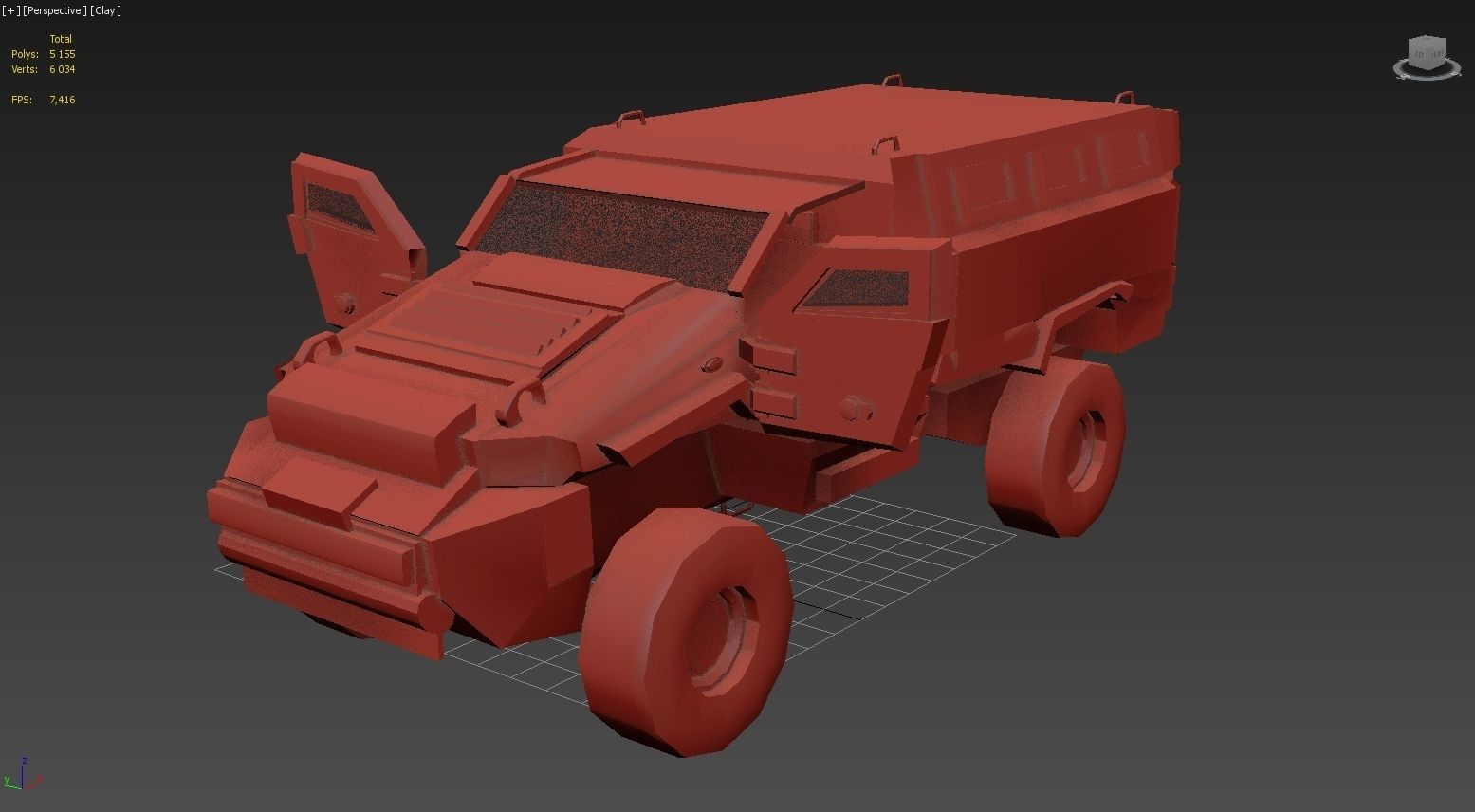 3D model Sci-Fi Military MRAP Vehicle with interior VR / AR / low-poly ...