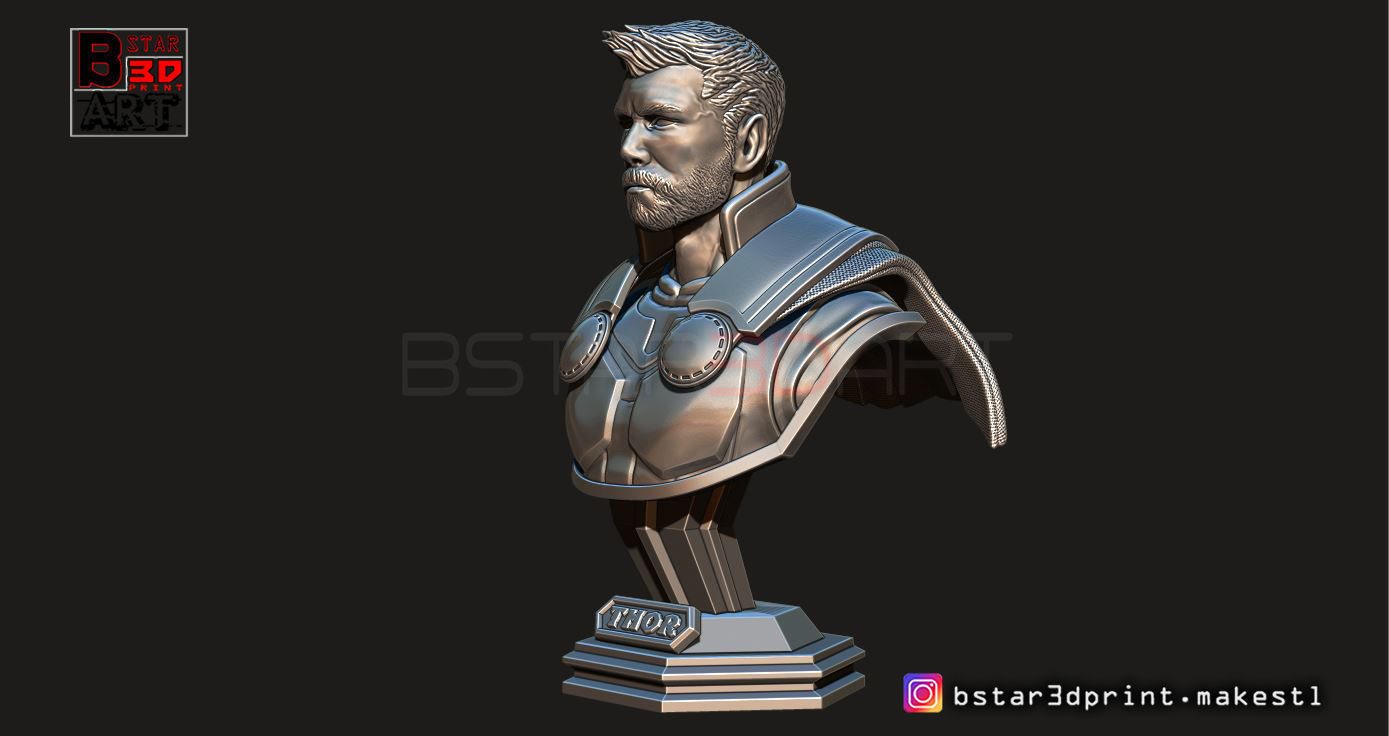 Thor Bust Short Hair - Avenger 4 bust - from Marvel 3D model 3D ...