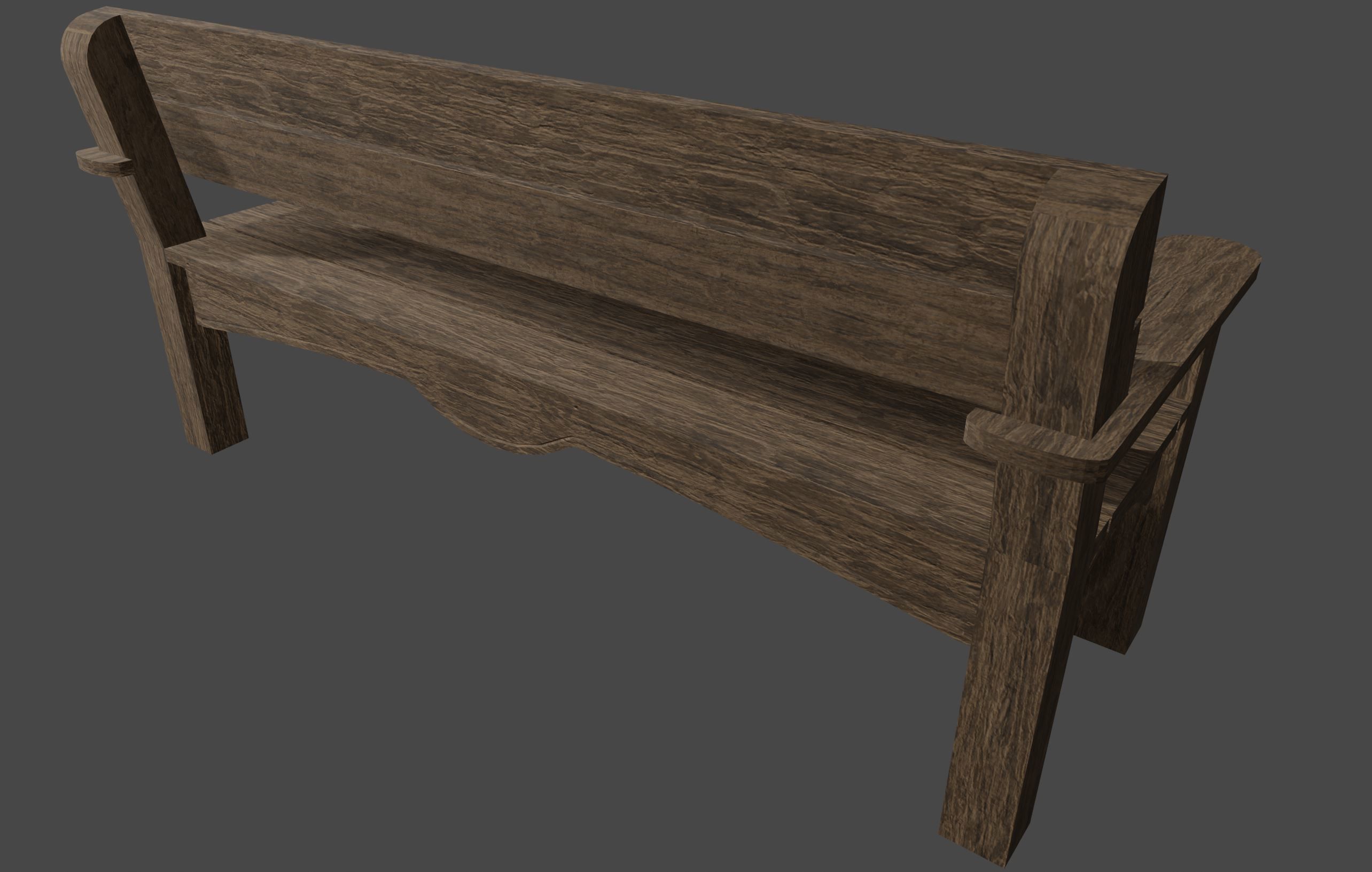 3D model Outdoor Bench cw Back Rest VR / AR / low-poly | CGTrader